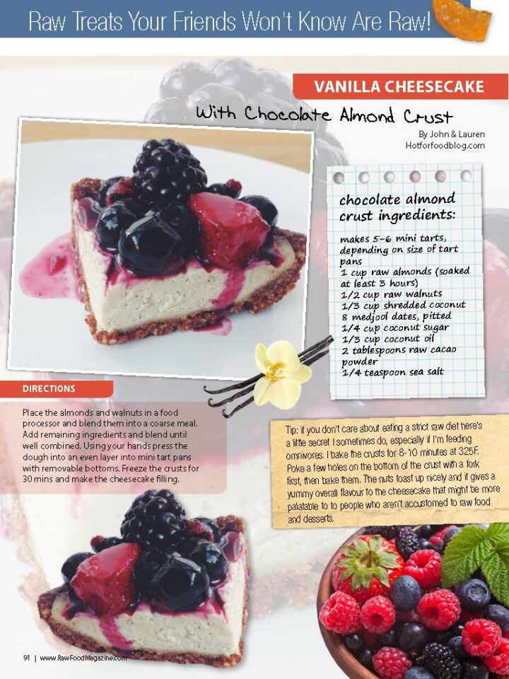 raw food magazine holiday issue - hot for food
