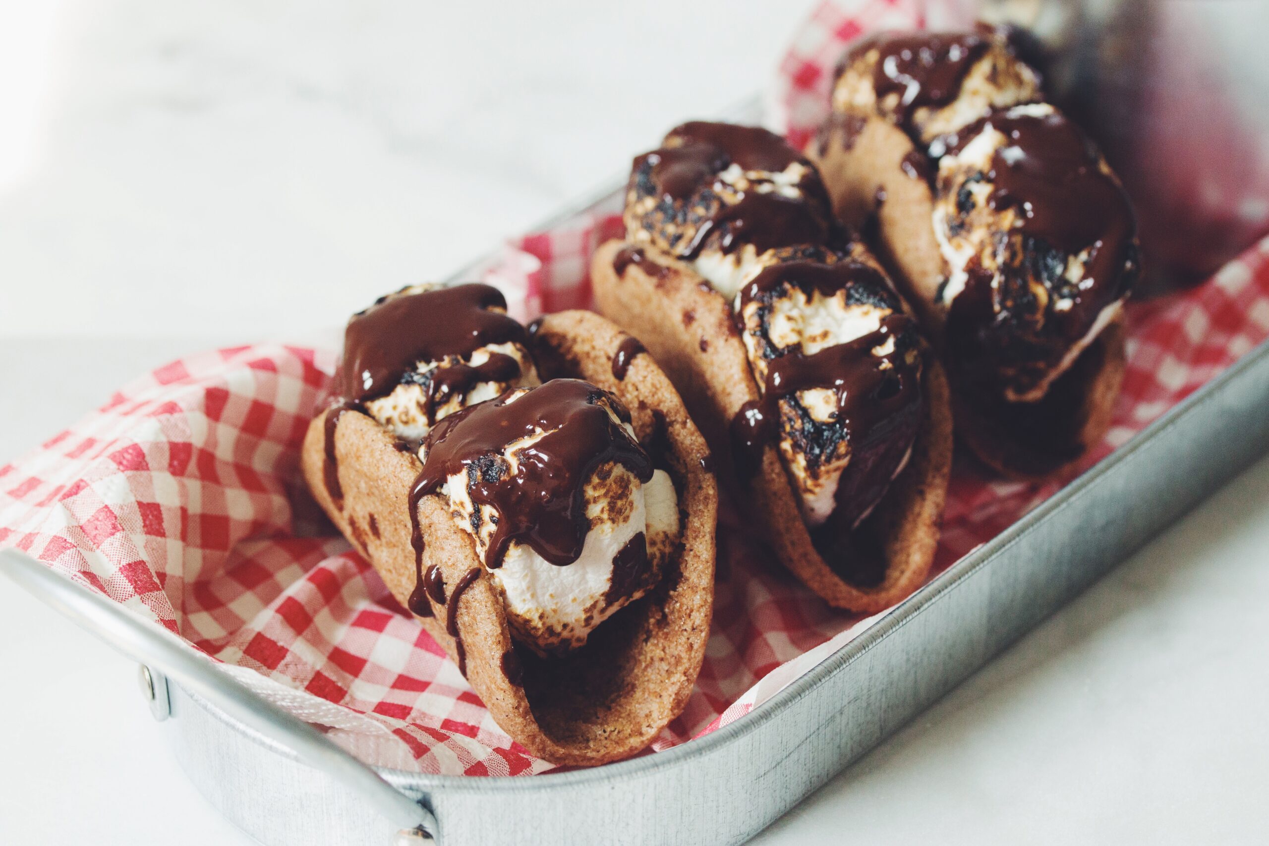vegan s'more tacos - hot for food