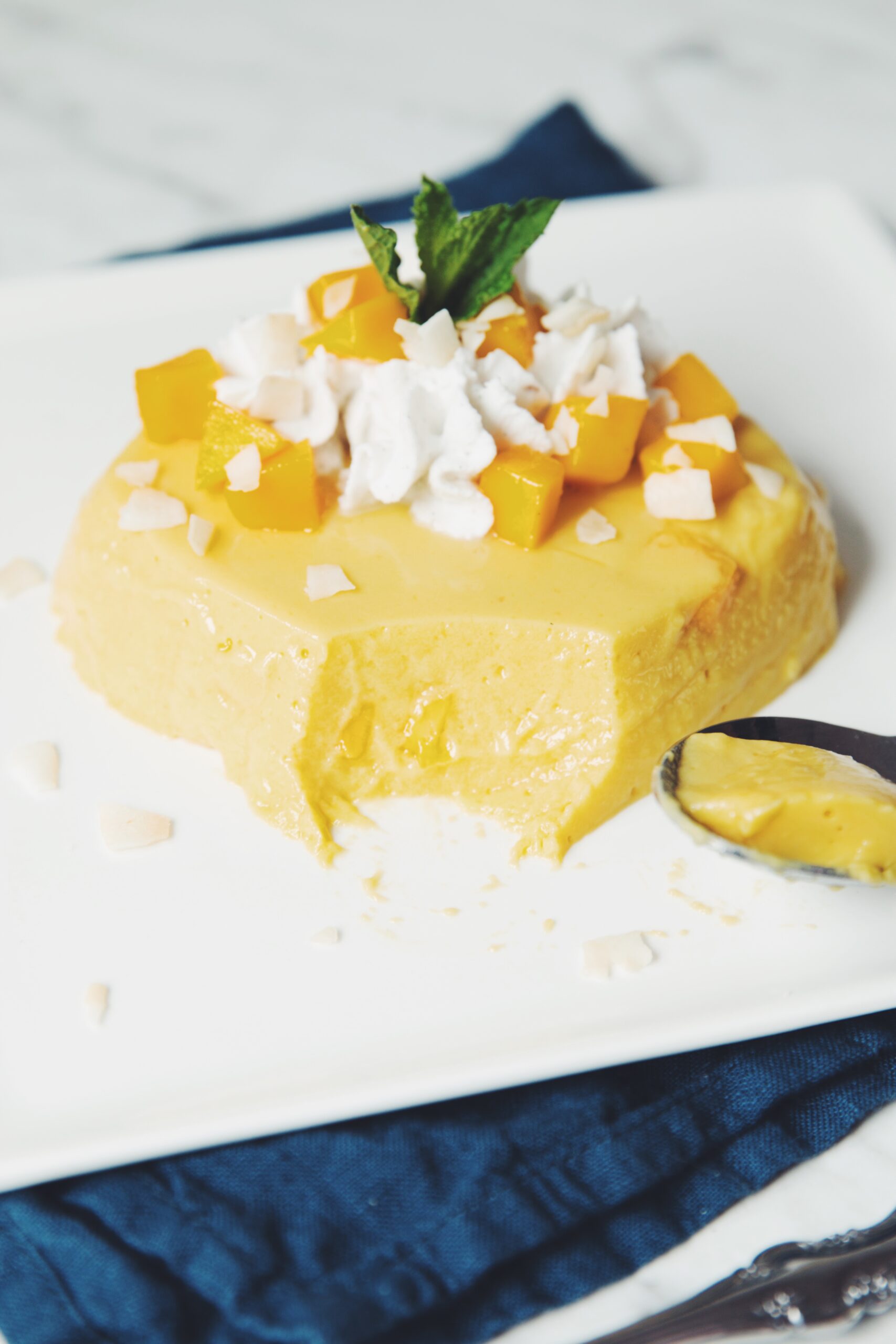vegan mango pudding - hot for food