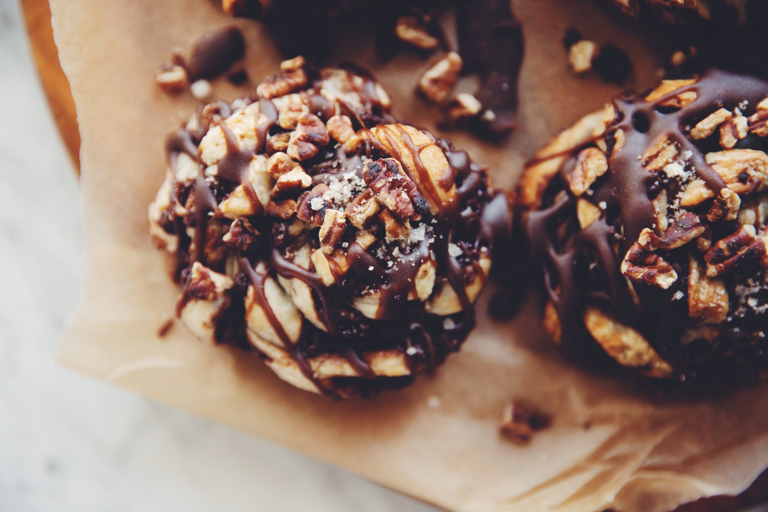 vegan salted caramel dark chocolate danishes - hot for food